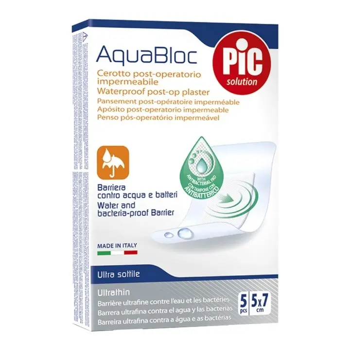 Pic Solution Aquabloc samolepljive komprese 5x7cm, 5 komada