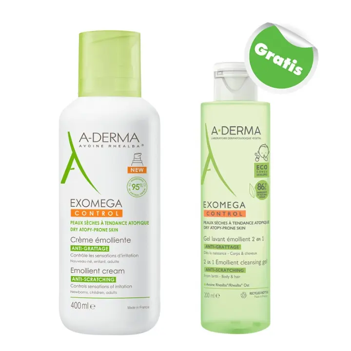 A-Derma Exomega krema 400ml+gel 2u1, 200ml