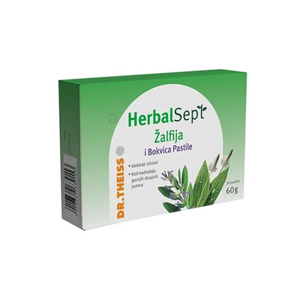 Herbal Sept Pastile za grlo sa žalfijom i bokvicom, 24 pastile