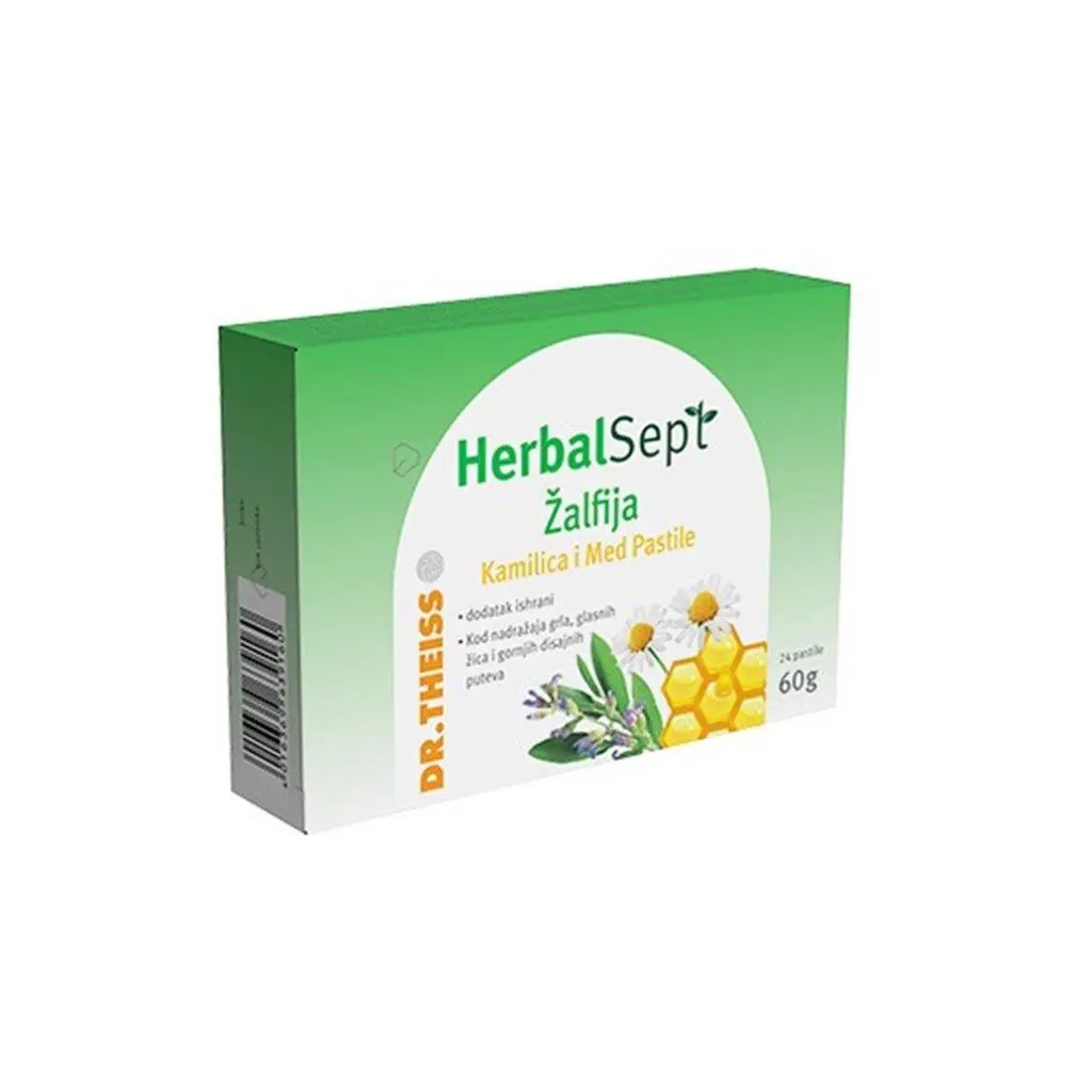 Herbal Sept Pastile za grlo sa žalfijom, kamilicom i medom, 24 pastile