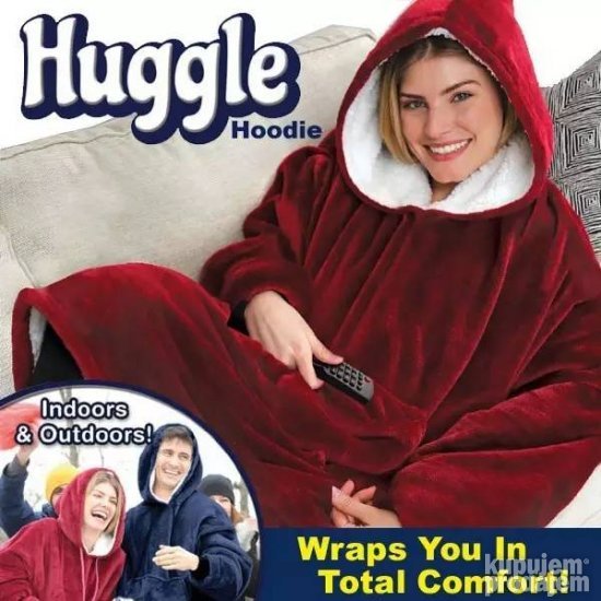 HUGGLE Hoodie/plišani ogrtač sa kapuljačom