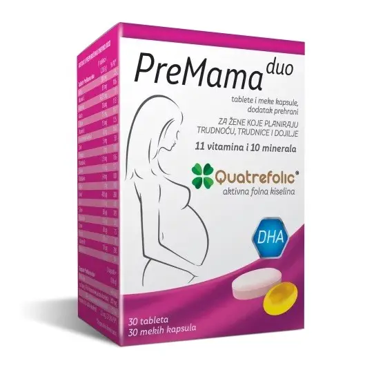 Alkaloid PreMama Duo Active Vitamini za žene, 30 kapsula + 30 tableta