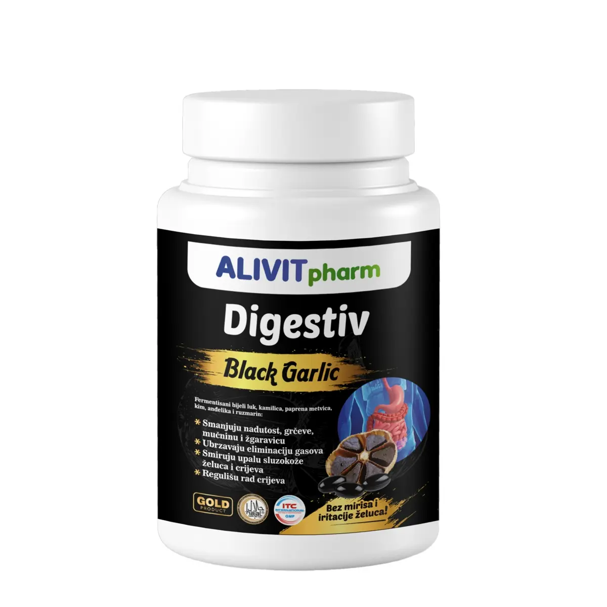 Alivit Black garlic Digestiv, 90 kapsula