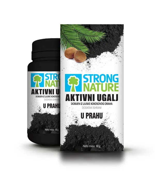 Strong Nature Prašak sa aktivnim ugljem, 30g