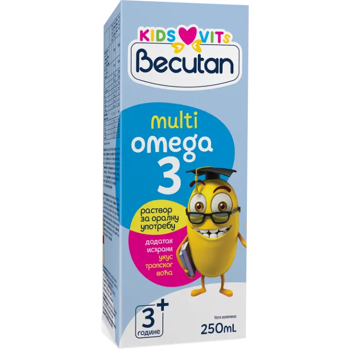 Becutan KIDS VITs Multi Omega 3 Sirup za decu, 250 ml