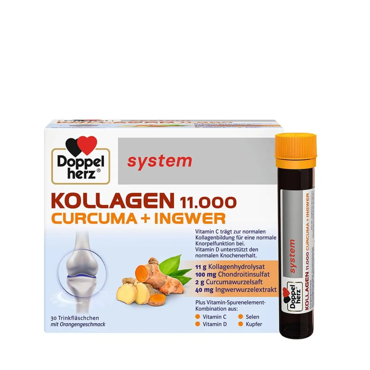 Doppel Herz Collagen 11000 sa kurkumom i đumbirom, 30x25ml