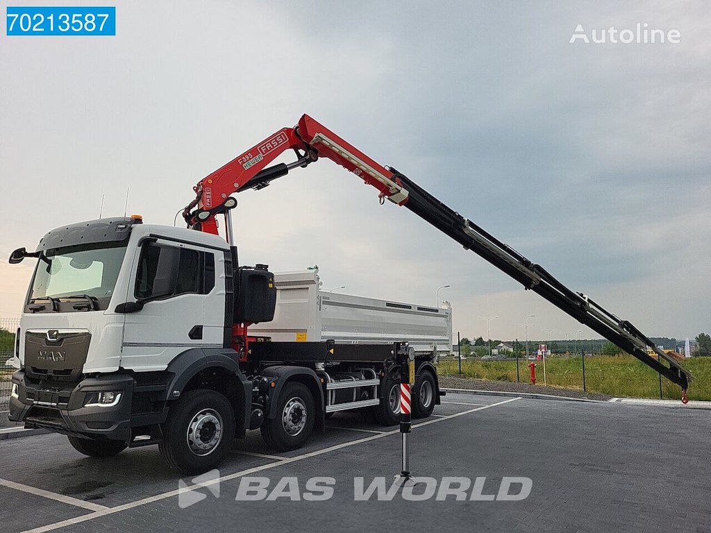 Novi MAN TGS 35.470 8X4 Fassi F395R Kran Crane 12m3 3-Seiten KH-kipper Eu kiper