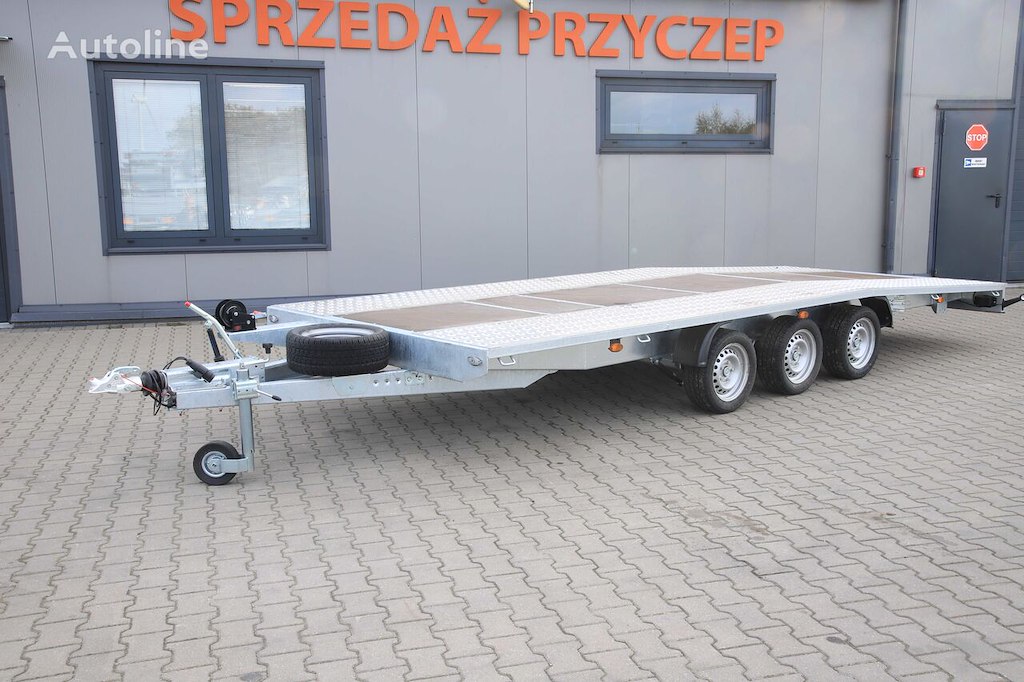 Nova Niewiadów Jupiter 5.5 x2.1 Wypełnienie sklejka 3 osie DMC 3500 kg Koła 195 prikolica autotransportera