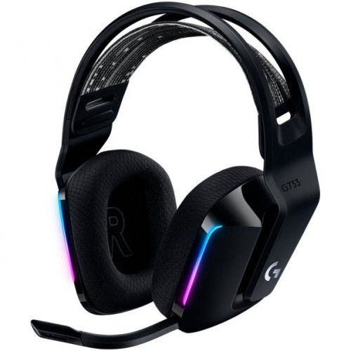 Logitech G733 Lightspeed Wireless RGB Gaming Headset, Black