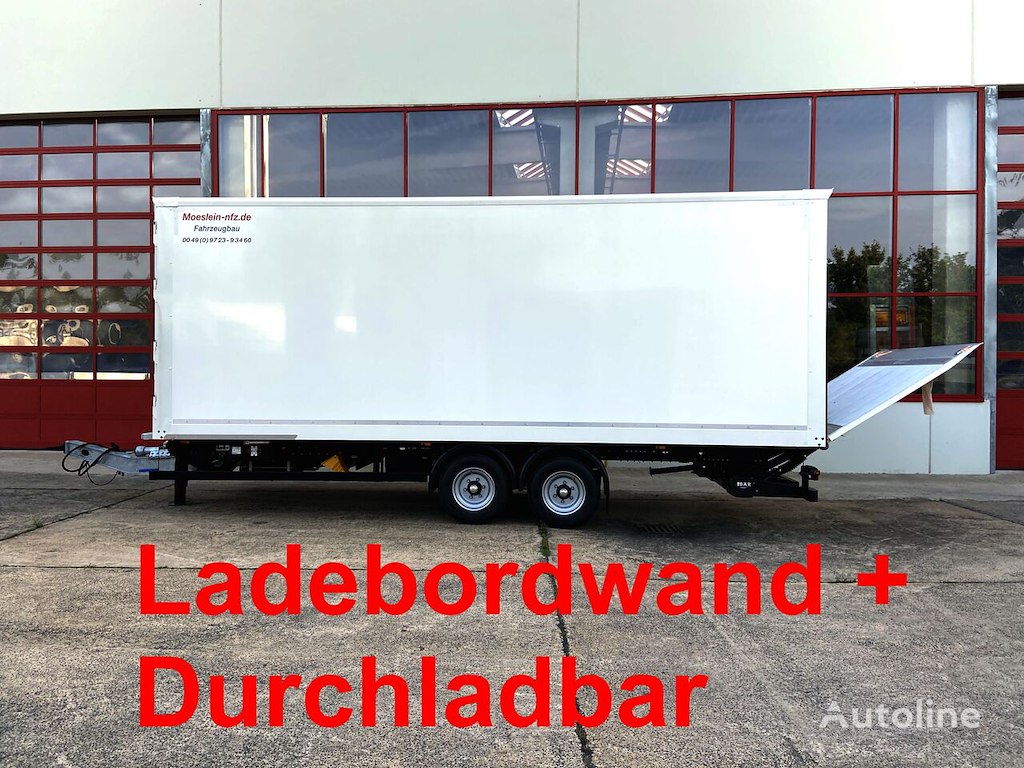 Nova Möslein TK0105D-L Weiß Tandem Koffer, Ladebordwand 1,5 t + Durchladbar prikolica furgon