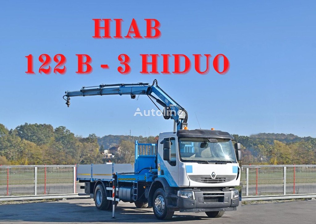 Renault Premium 260 * HIAB 122 B-3 HIDUO + FUNK * TOP kamion s ravnom platformom