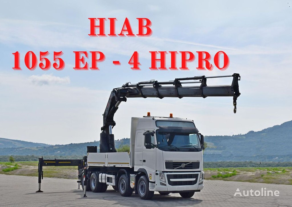 Volvo FH 520 * HIAB 1055 EP - 4 HIPRO/FUNK * 8x4 kamion s ravnom platformom