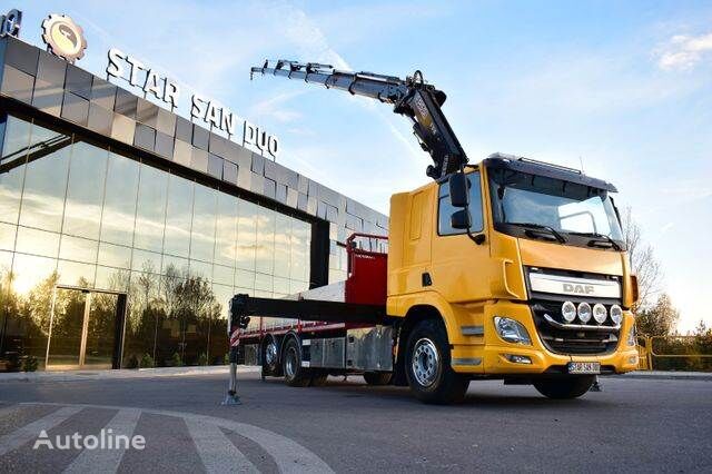 DAF CF 440 6x2 Fassi F 315 EURO 6 Crane Kran kamion s ravnom platformom