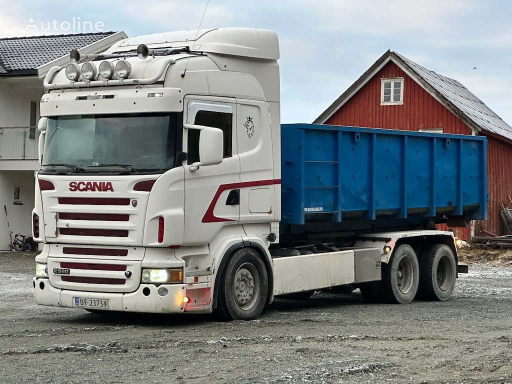 Prodaje se Scania R580 V8 - Krokbil - helluft - kranhyd rol kiper sa kukom na aukciji