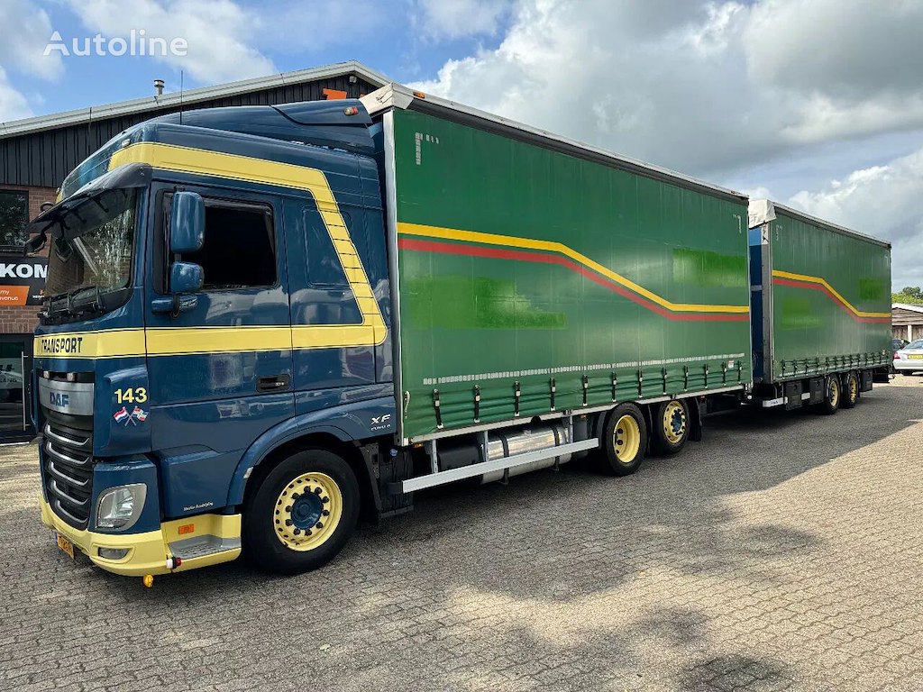 DAF XF 460 FAR Jumbozug 7.3 + 8.2M 120M3 Hubdach Galvanized NL Truck kamion sa klizna zavesa cerada