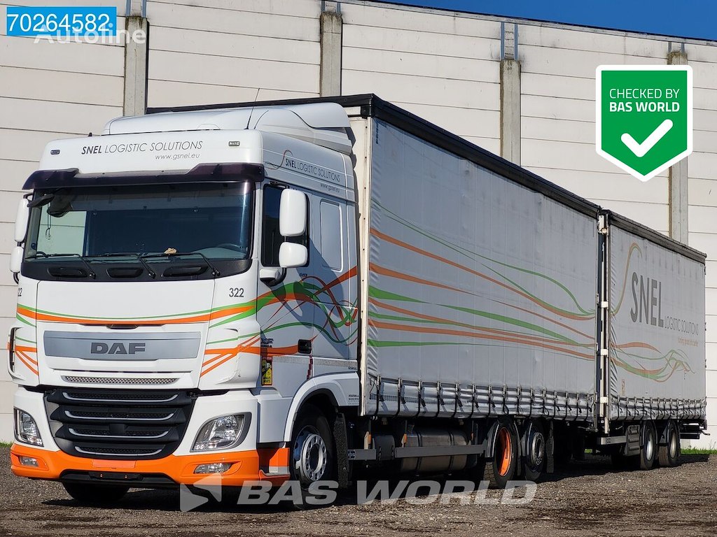 DAF XF 440 6X2 Combi 2xTanks Lift-Lenkachse Euro 6 kamion sa klizna zavesa cerada