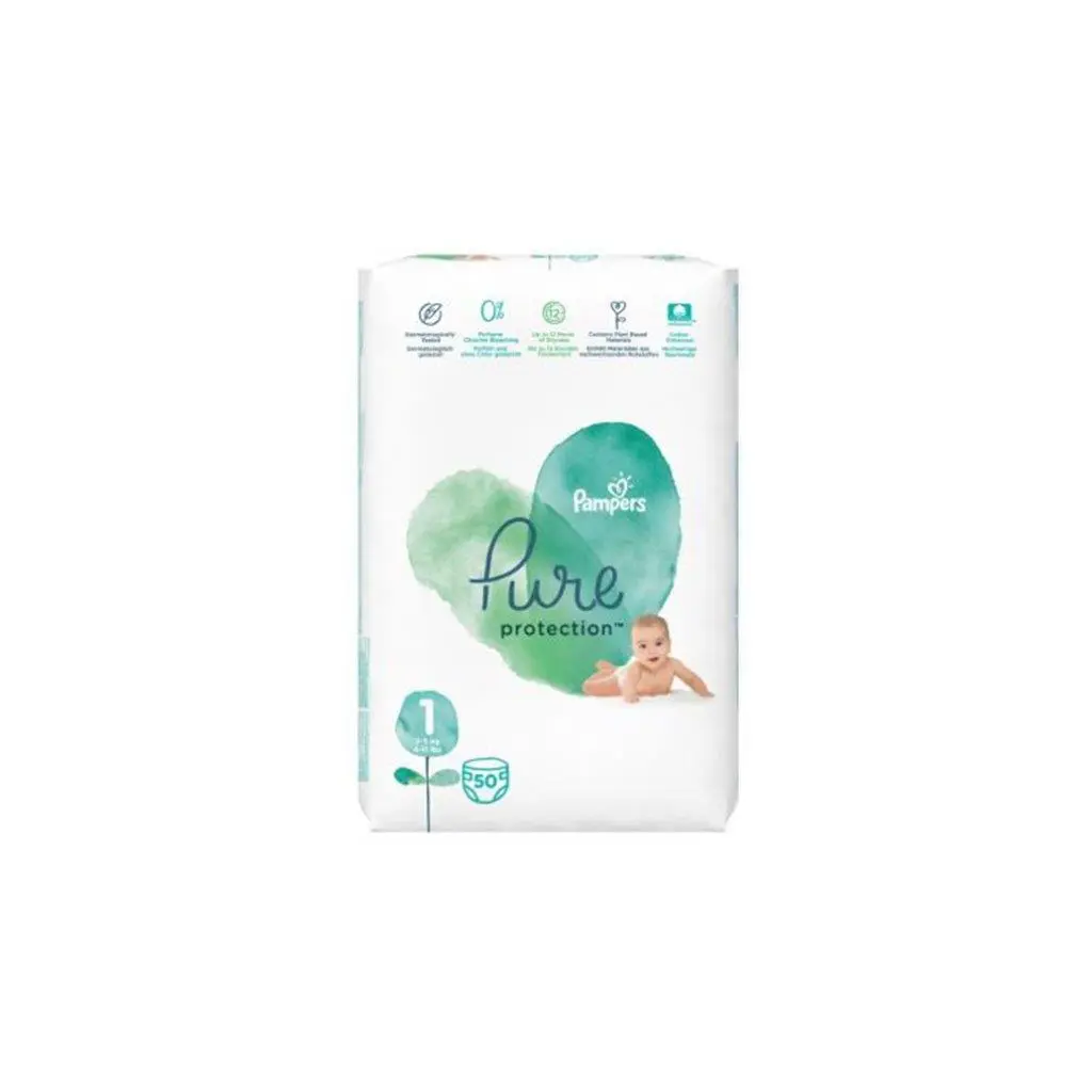 Pampers Pelene za bebe 1 Pure protection, 50 komada