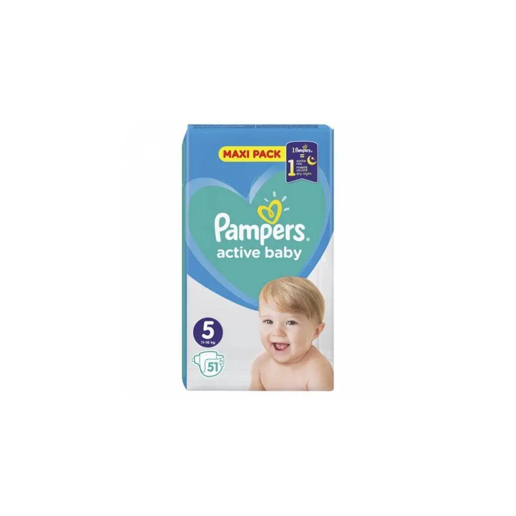 Pampers Pelene za bebe 5 active VPP, 51 komad