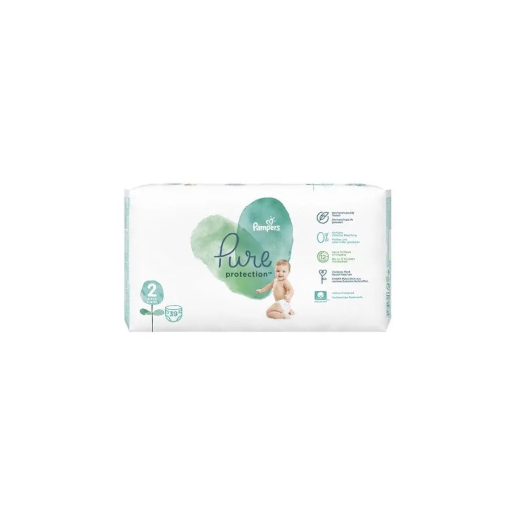 Pampers Pelene za bebe 2 Pure protection, 39 komada