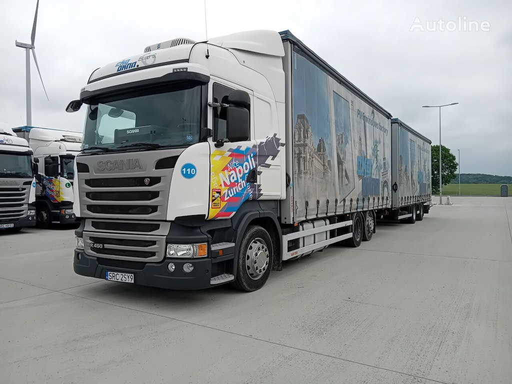 Scania R410 kamion s ceradom + prikolica sa ceradom