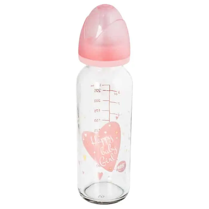 Elfi Flašica za bebe Sweet baby, Staklena, 240 ml, Roze