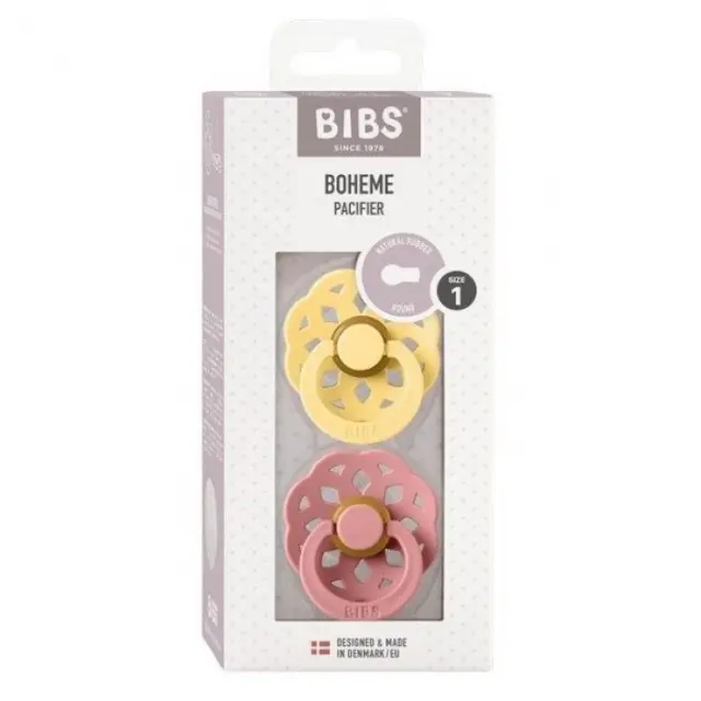 BIBS Set cucli za bebe Boheme, 0-6 meseci, 2 komada, Žuto-roze