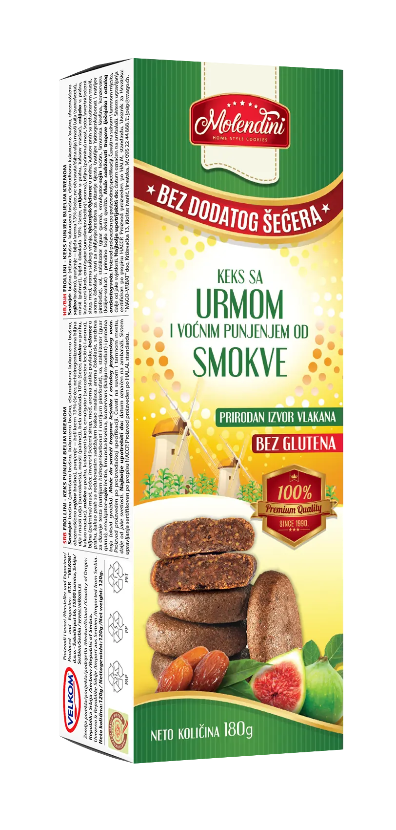 Molendini Keks sa urmom punjen smokvom, 180g