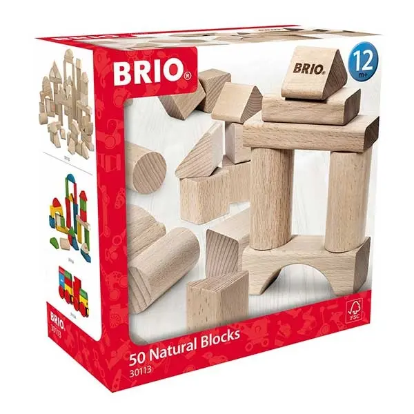 Brio Set kocki Natural, 50 komada