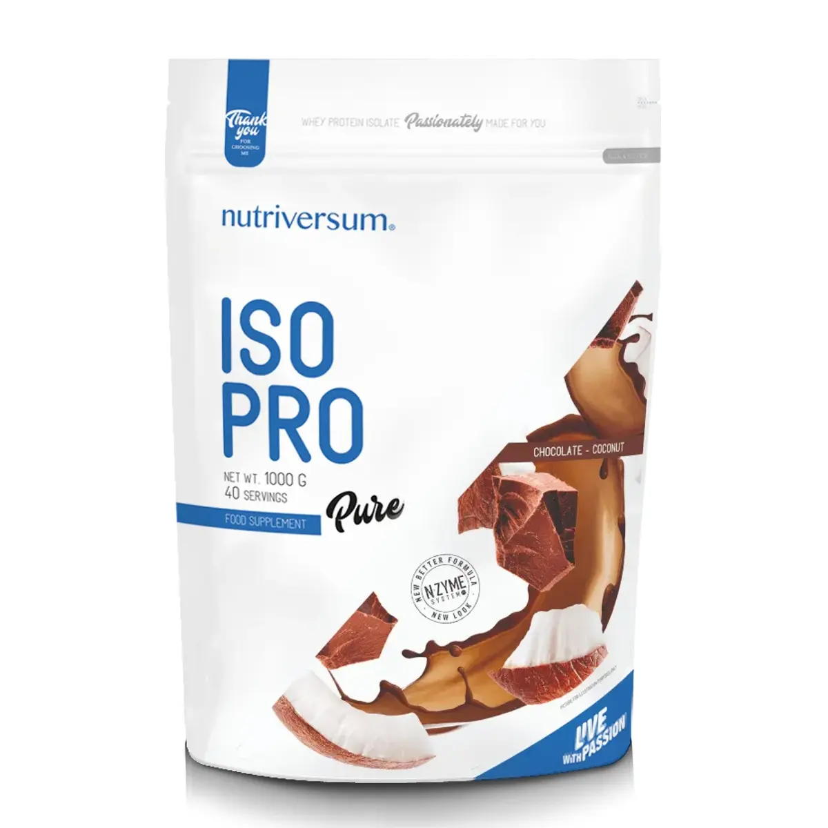 Nutriversum Iso Pro protein čokolada kokos, 1kg