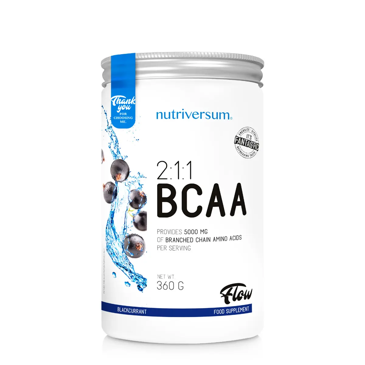 Nutriversum BCAA Flow 2:1:1 crna ribizla, 360g