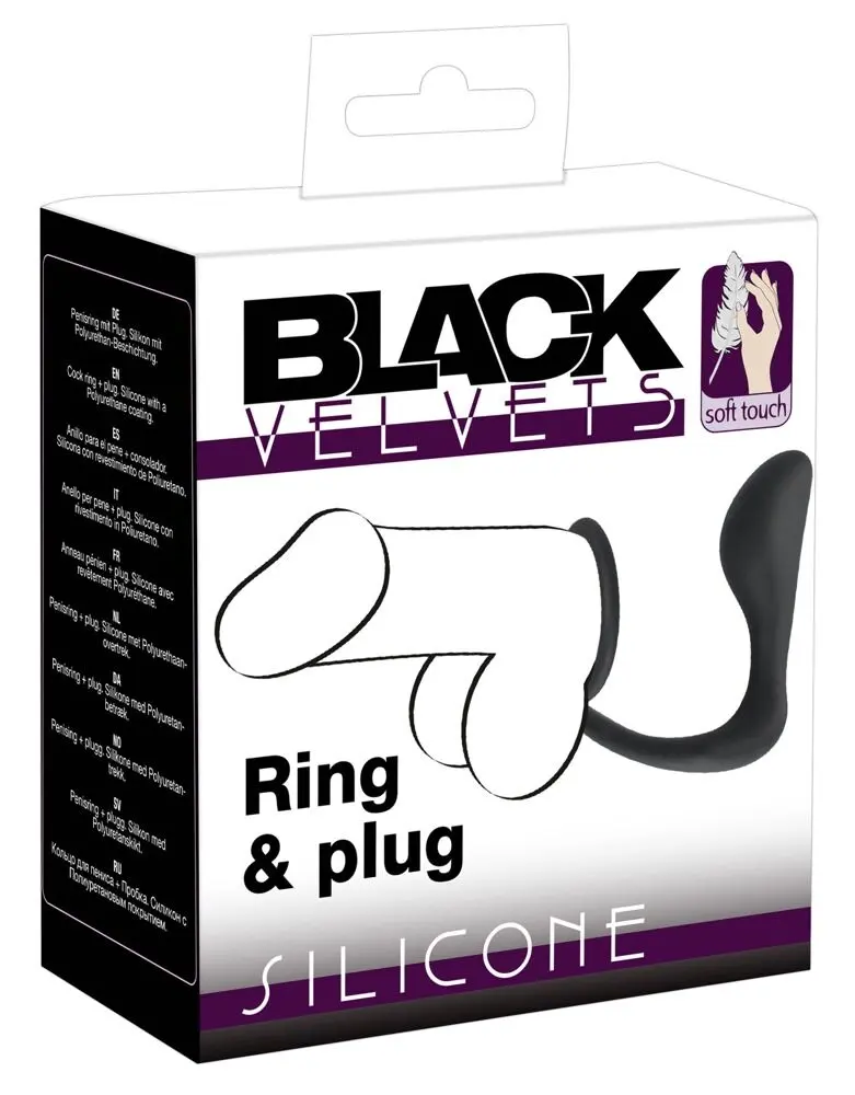 Black Velvets Prsten za penis sa anal plagom