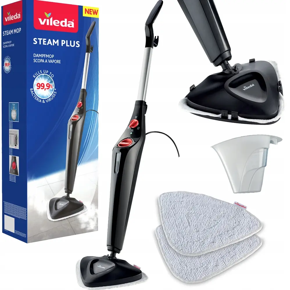 VILEDA Paročistač Steam Plus, 1550 W, 0.4 l, Crni