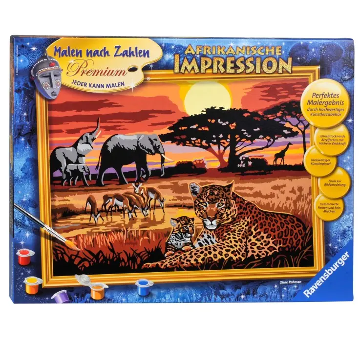 Ravensburger Društvena igra Slikaj po brojevima Utisak iz Afrike