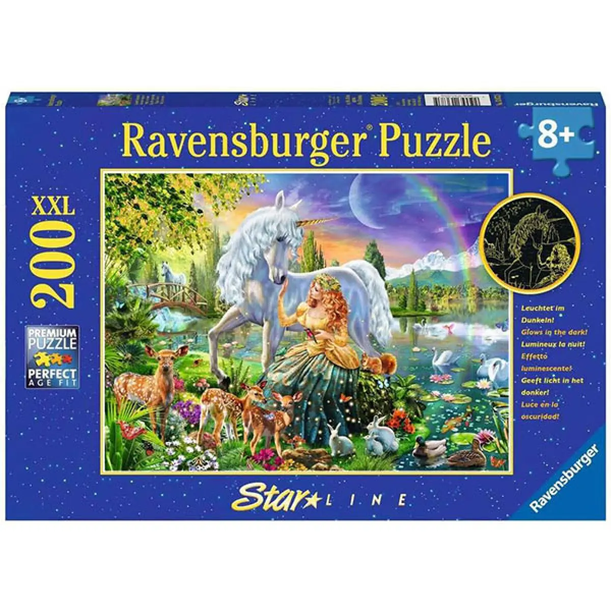 Ravensburger Puzzle Svetleći jednorog, 200 delova