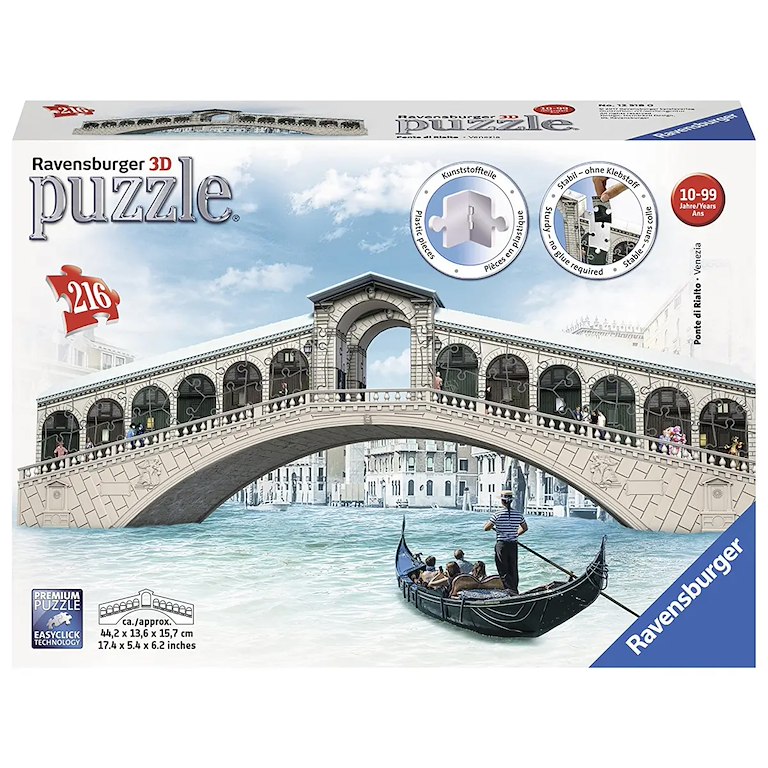 Ravensburger 3D puzzle Rialto most, 216 delova