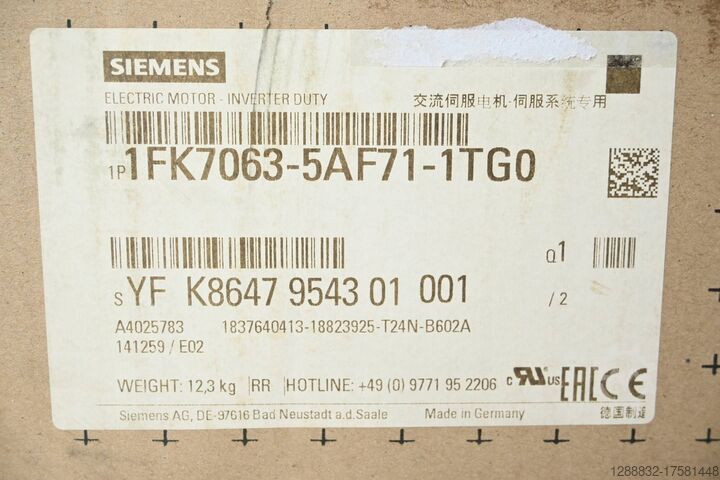 Servomotor
Siemens 1FK7063-5AF71-1TG0