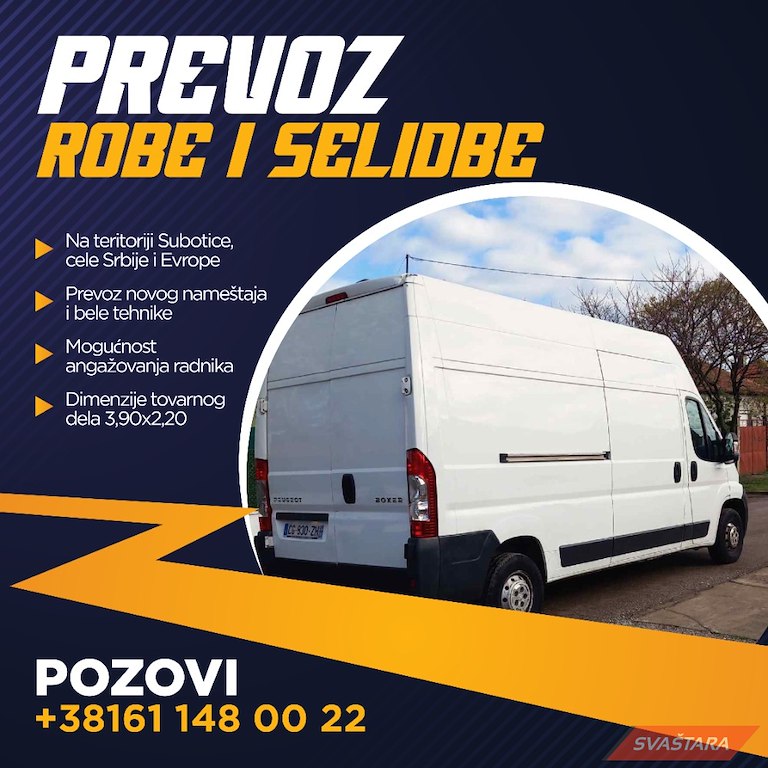 Prevoz robe i selidbe Subotica