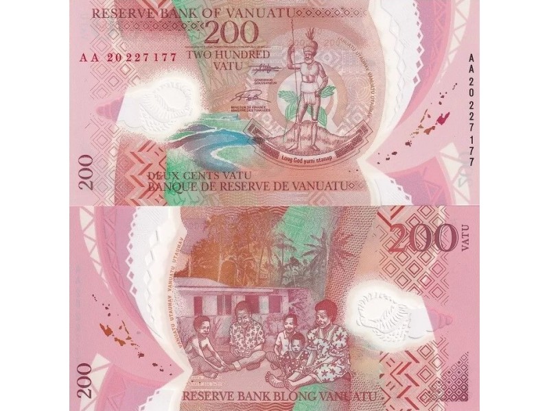 VANUATU 200 Vatu 2020 UNC, P-12 Polymer