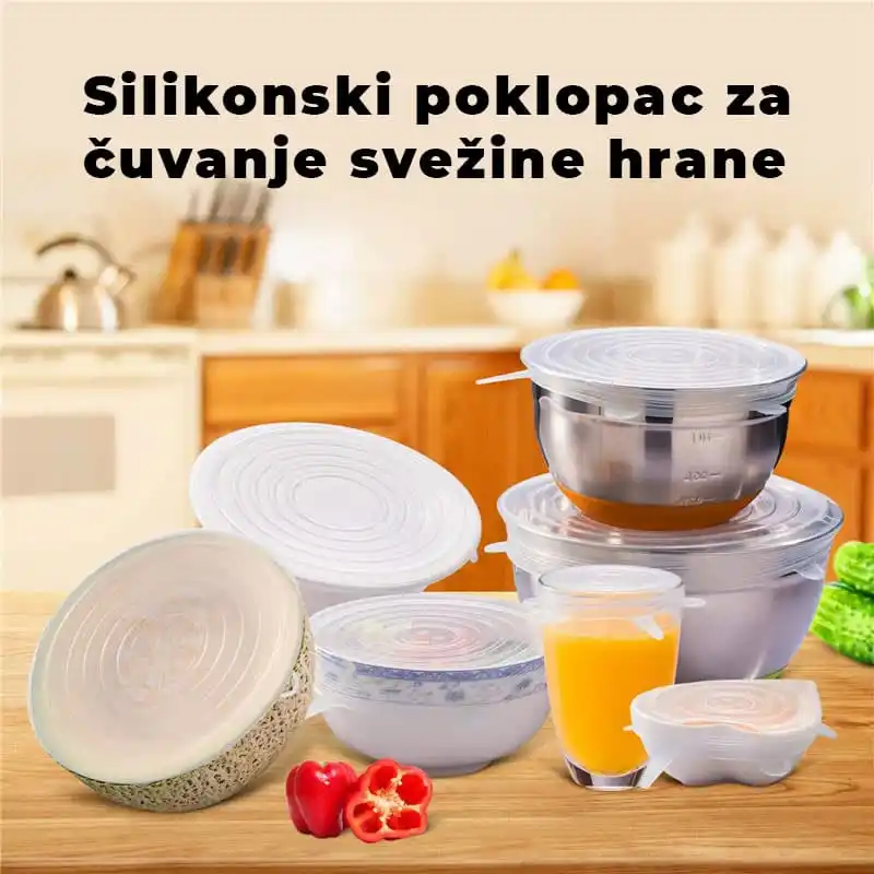 Silikonski poklopac za šerpe i hranu