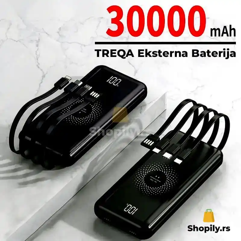 TREQA Eksterna baterija 30000 mAh