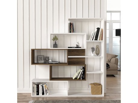 HANAH HOME POLICA ZA KNJIGE MARLA WHITE WALNUT