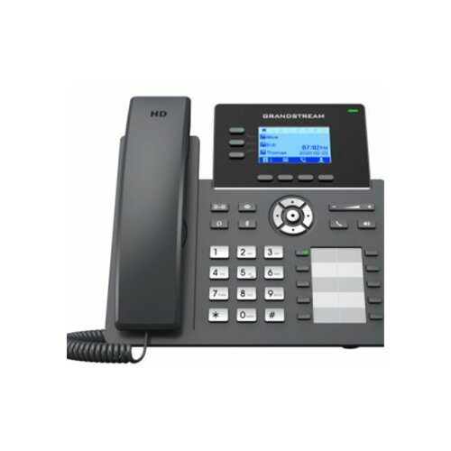 Grandstream-USA GRP-2604P Carrier-grade Essential 3-line/6-SIP VoIP HD telefon, LCD 132×64 displej, 4 x XML + 10 x BLF programabilna tastera, 2 x Gigabit UTP porta, PoE