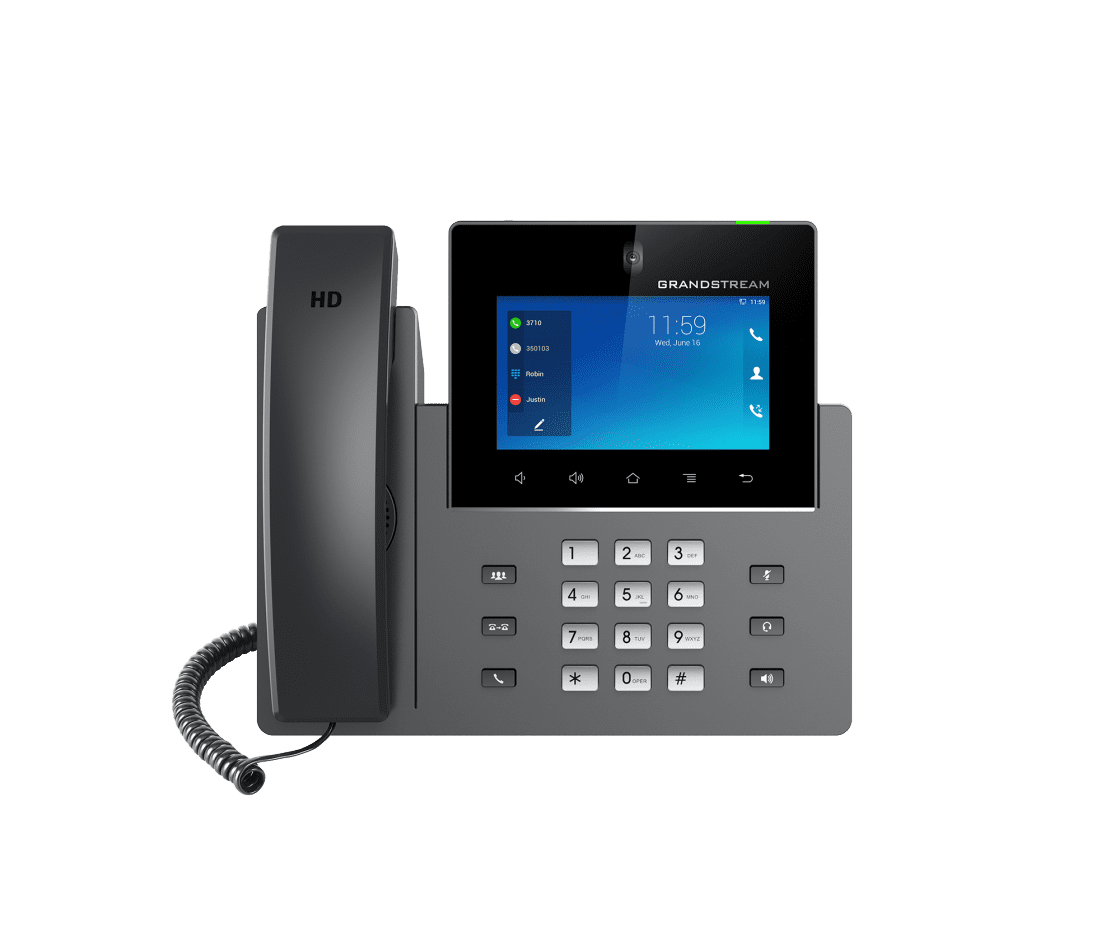 Grandstream-USA GXV3350 Multimedia Android 16-line/16-SIP VoIP HD telefon, 5″ (1280×720) touch screen HD TFT LCD, ugrađen Bluetooth, WiFi 2.4/5GHz Dual-band, USB, HDMI i 2 x UTP Gigabit porta, PoE...