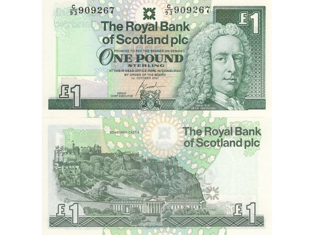 SCOTLAND Škotska 1 Pound 2001 UNC, P-351