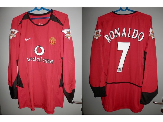 Manchester United dres 2003-04 Ronaldo 7 (Dug rukav)