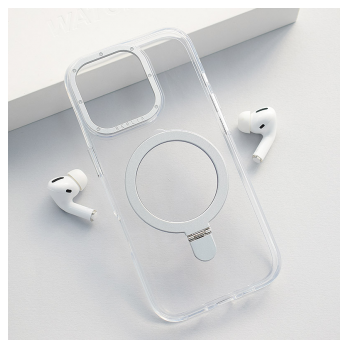 Maska Berlia Clear Bracket Magnetic za iPhone 16 Pro Max srebrna