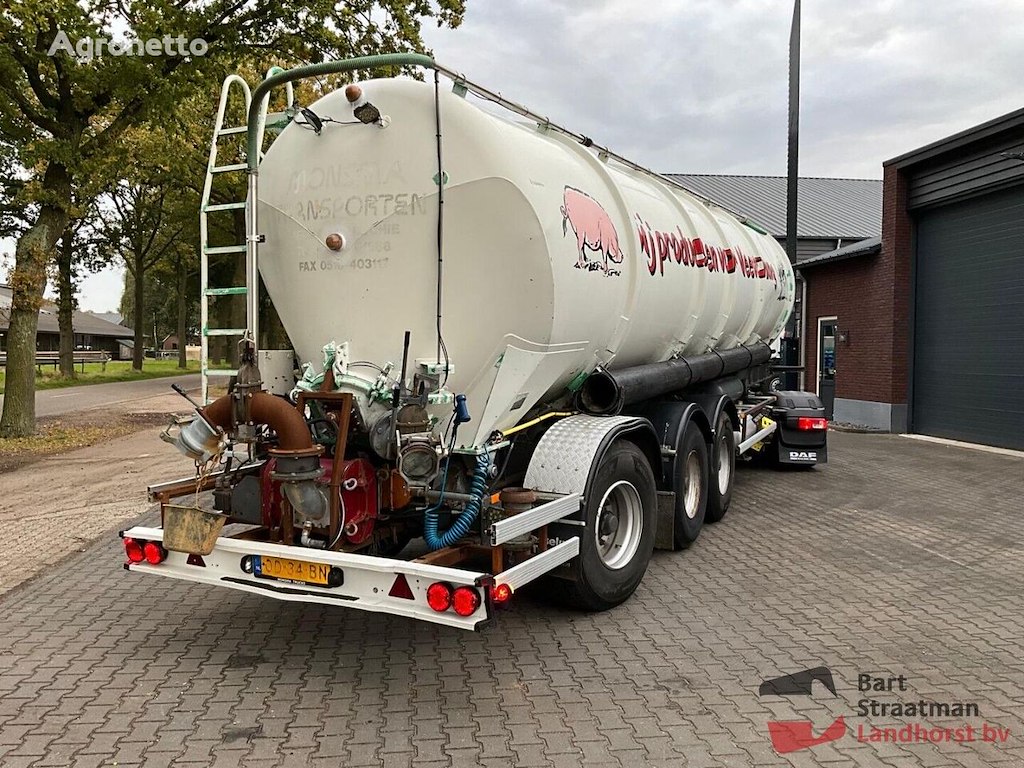 Van Hool 3G0015 Mesttrailer RVS Met BORGER pomp 3 assen As 1 liftbaar As kontejner za stajski gnoj