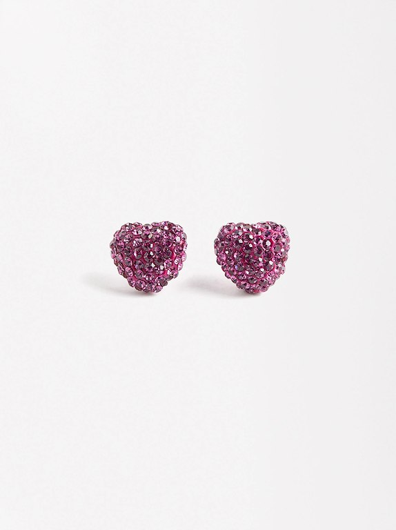 HEART EARRINGS WITH CRYSTALS