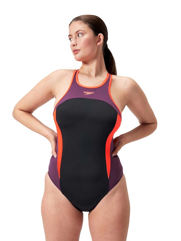 SPEEDO WOMENS HIGH NECK SPLICE CROSS BACK Swimsuit
6027 RSD