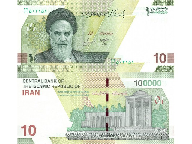 IRAN 100.000 Rials 2022 UNC, P-163